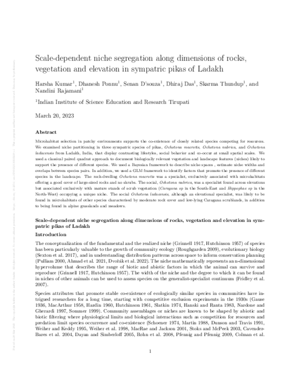 (PDF) Scale-dependent niche segregation along dimensions of rocks ...