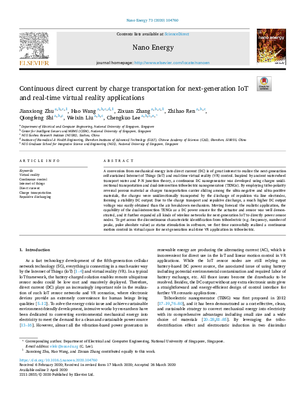 (PDF) Continuous direct current by charge transportation for next ...