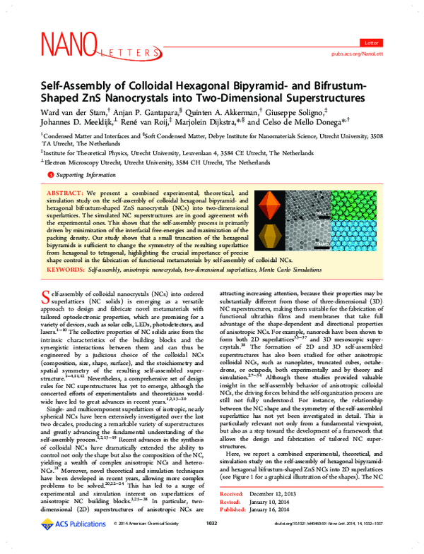 (PDF) Self-Assembly of Colloidal Hexagonal Bipyramid- and Bifrustum ...