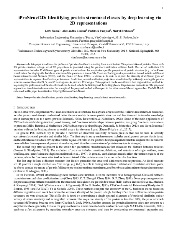 (PDF) iProStruct2D: Identifying protein structural classes by deep learning via 2D representations