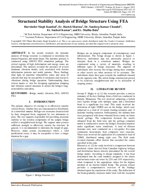 (PDF) Structural Stability Analysis of Bridge Structure Using FEA