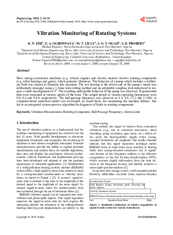 (PDF) Vibration Monitoring of Rotating Systems