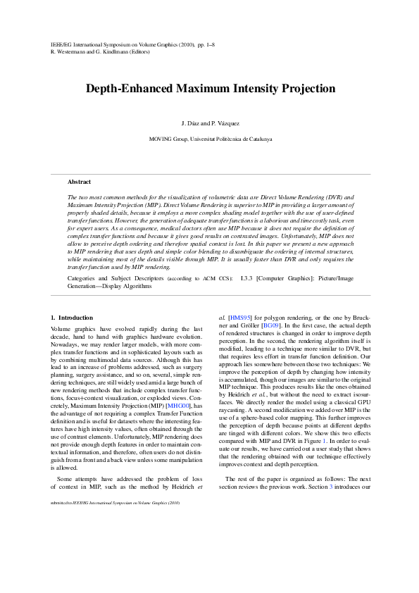 (PDF) Depth-Enhanced Maximum Intensity Projection | Jose Díaz ...