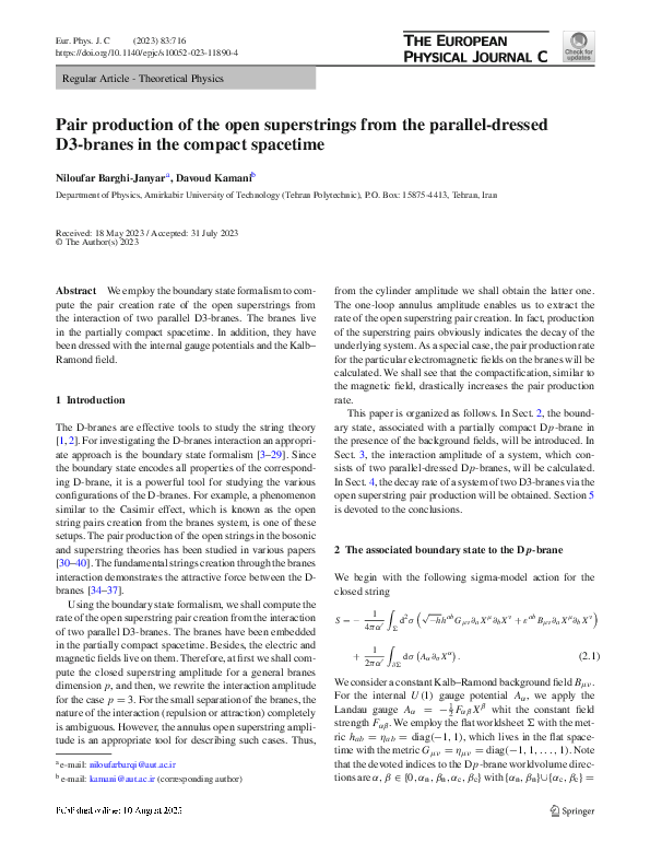 (PDF) Pair production of the open superstrings from the parallel-dressed D3-branes in the ...