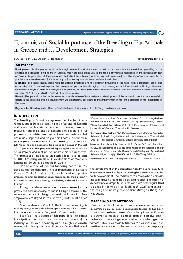 (PDF) Economic and Social Importance of the Breeding of Fur Animals in ...
