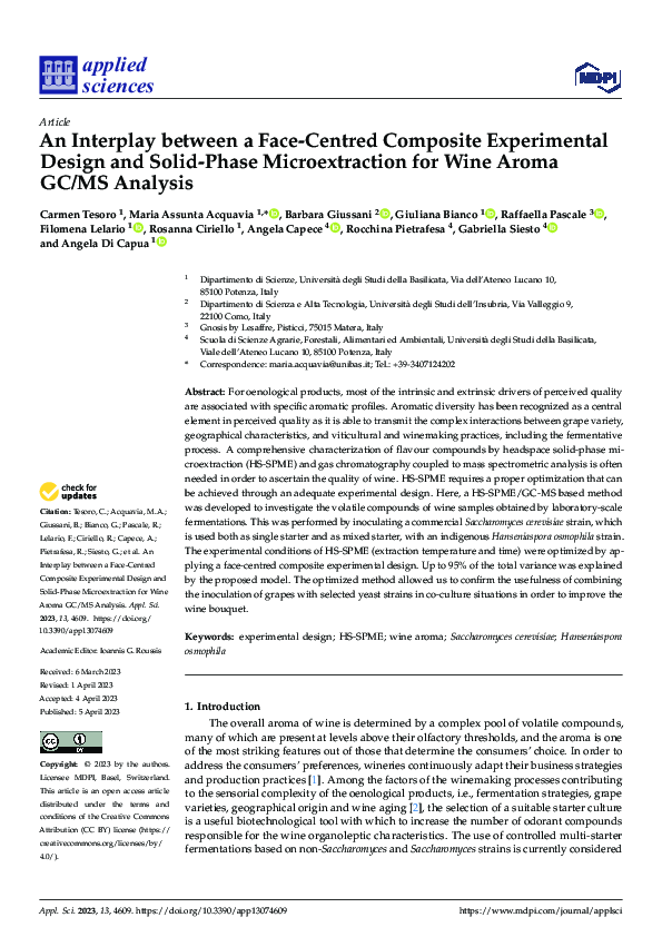 (PDF) An Interplay between a Face-Centred Composite Experimental Design ...