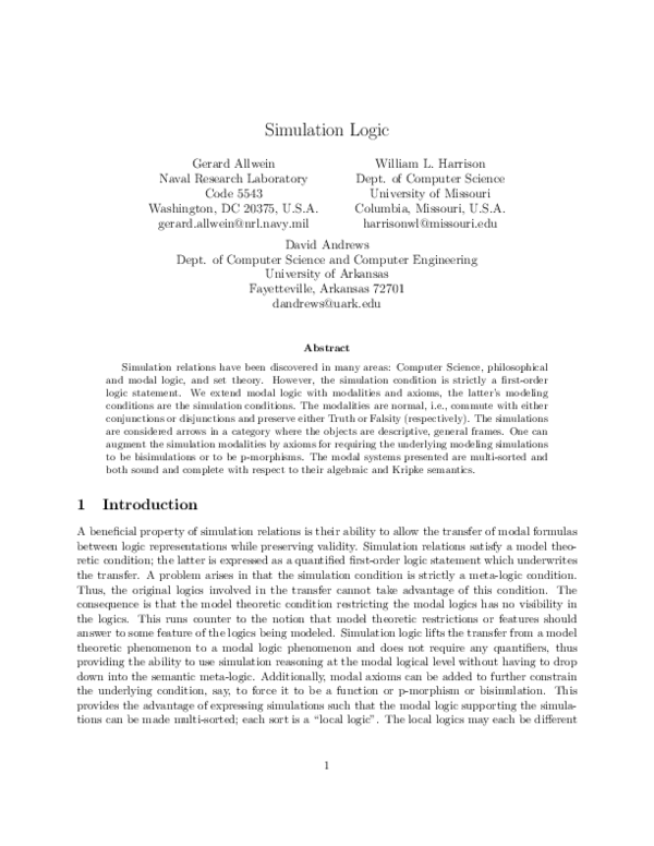 (PDF) Simulation logic