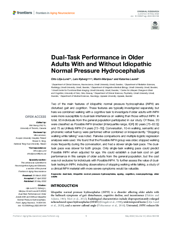 (PDF) Dual-Task Performance in Older Adults With and Without Idiopathic Normal Pressure ...