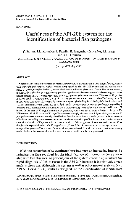 (PDF) Usefulness of the API-20E system for the identification of ...