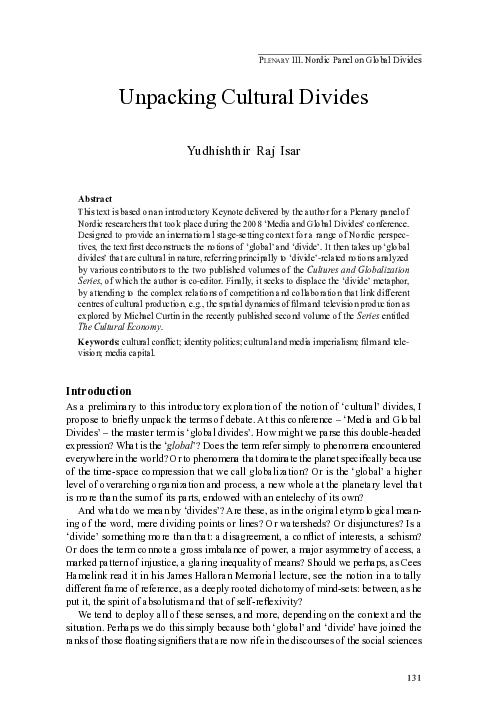 (PDF) Unpacking Cultural Divides