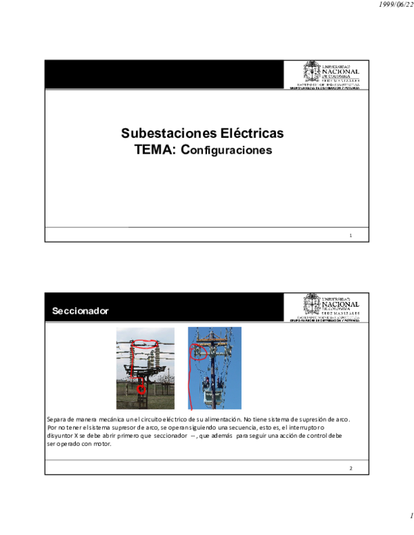 (PDF) Subestaciones Eléctricas TEMA: Configuraciones