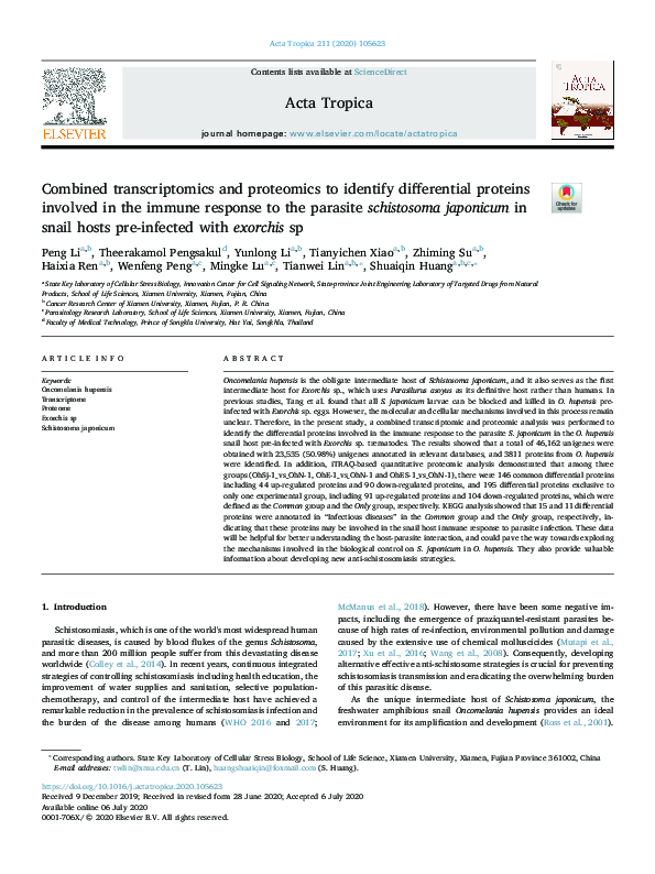 (PDF) Combined transcriptomics and proteomics to identify differential ...