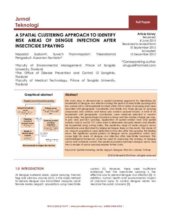 (PDF) A Spatial Clustering Approach to Identify Risk Areas of Dengue Infection After Insecticide ...