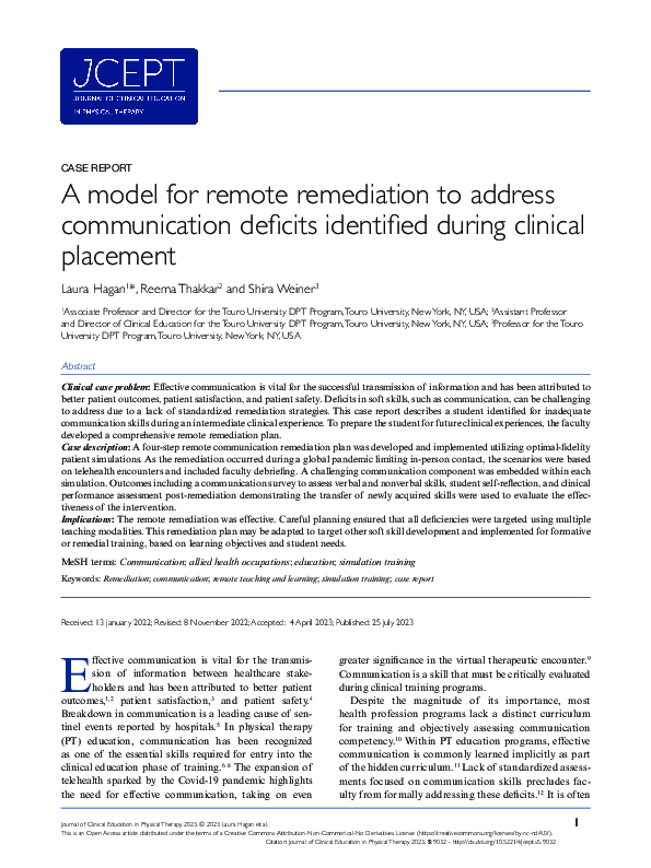 (PDF) A model for remote remediation to address communication deficits ...