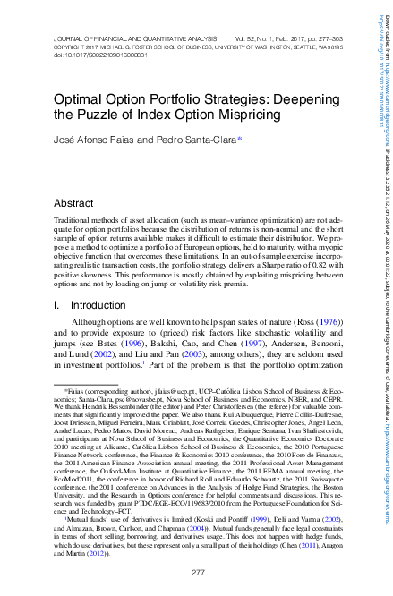 (PDF) Optimal Option Portfolio Strategies