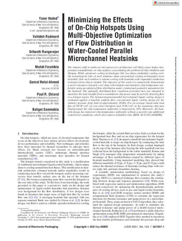 (PDF) Minimizing the Effects of On-Chip Hotspots Using Multi-Objective Optimization of Flow ...