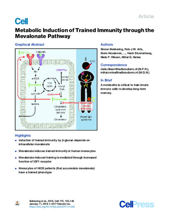 (PDF) Metabolic Induction of Trained Immunity through the Mevalonate ...