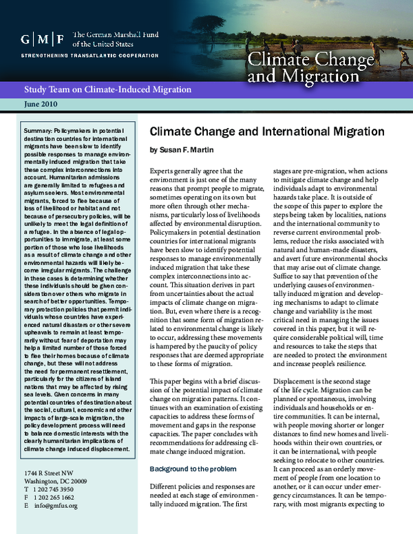 (PDF) Study Team on Climate-Induced Migration