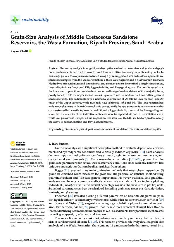 (PDF) Grain-Size Analysis of Middle Cretaceous Sandstone Reservoirs, the Wasia Formation, Riyadh ...