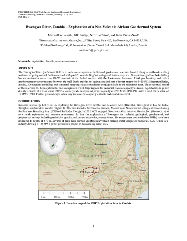 (PDF) Bwengwa River, Zambia – Exploration of a Non-Volcanic African ...
