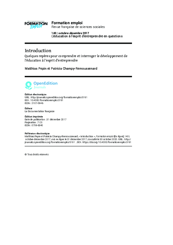 (PDF) Introduction. Quelques repères pour comprendre et interroger le ...