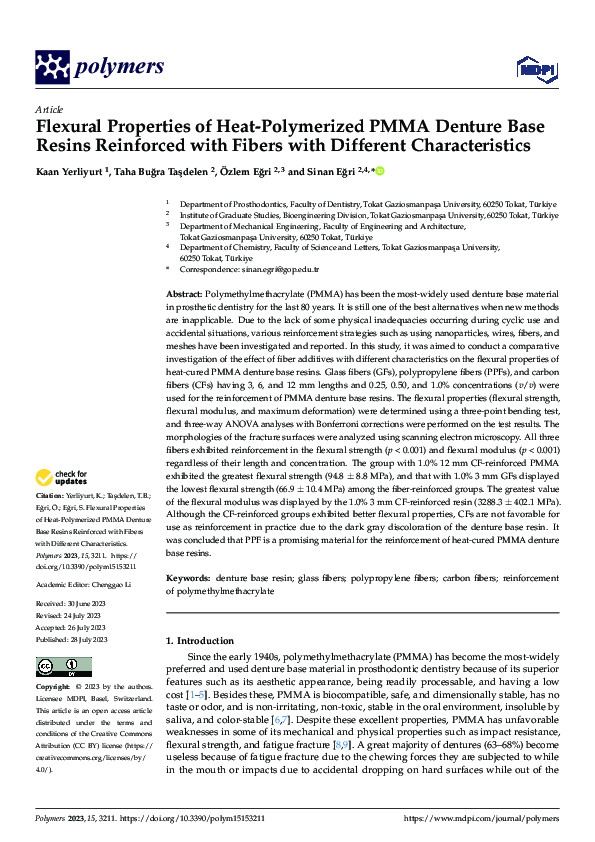 (PDF) Flexural Properties of Heat-Polymerized PMMA Denture Base Resins ...