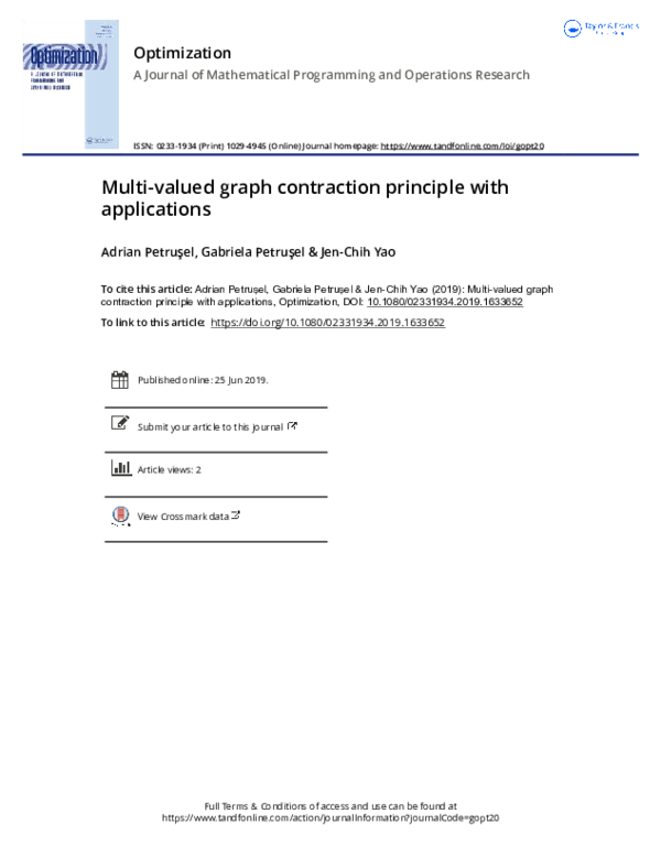(PDF) Multi-valued graph contraction principle with applications