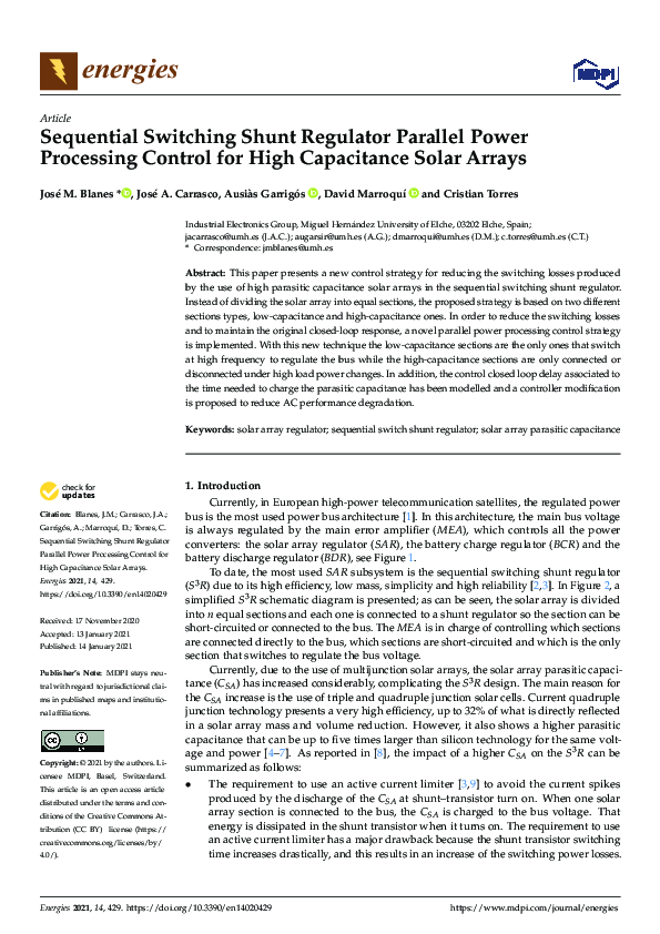 (PDF) Sequential Switching Shunt Regulator Parallel Power Processing ...