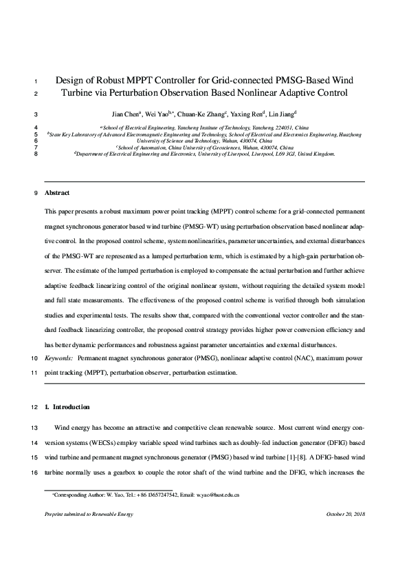 (PDF) Robust MPPT Control for PMSG Wind Turbines