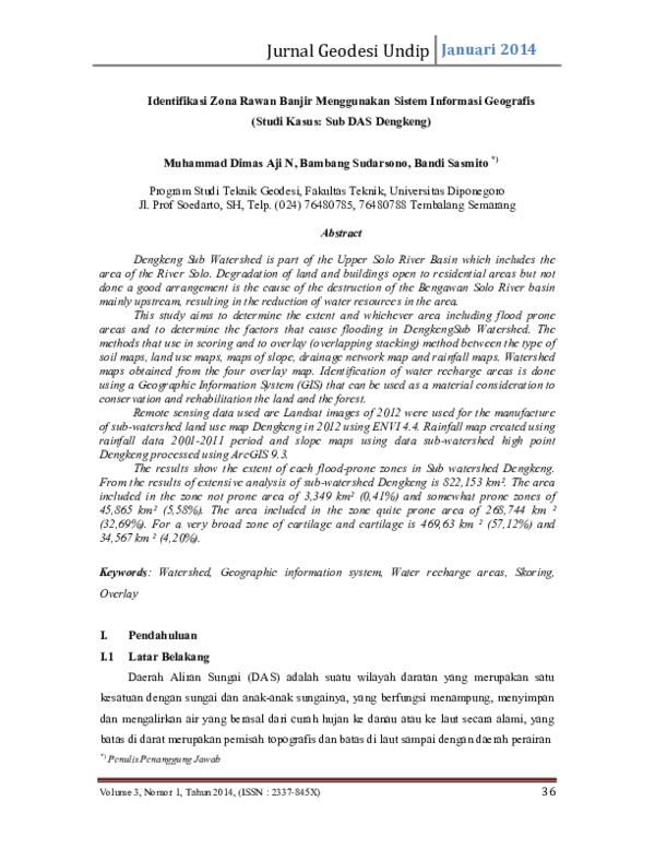 (PDF) Identifikasi Zona Rawan Banjir Menggunakan Sistem Informasi ...