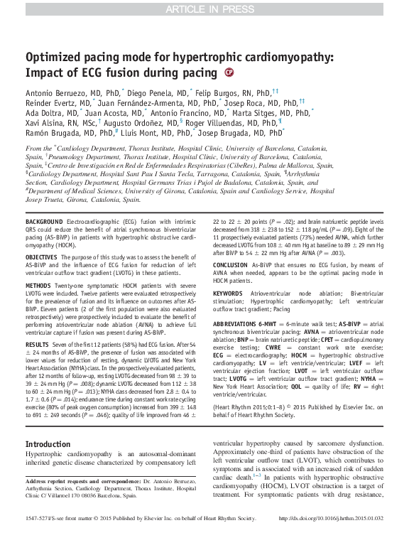 (PDF) Optimized Pacing Mode for Hypertrophic Cardiomyopathy. The Impact ...