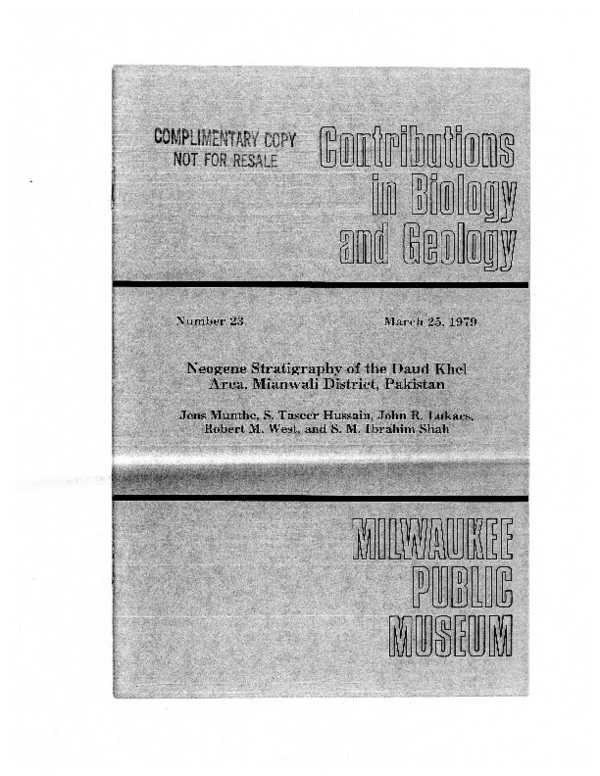 (PDF) Neogene Stratigraphy of The Daud Khel Area, Mianwali District ...