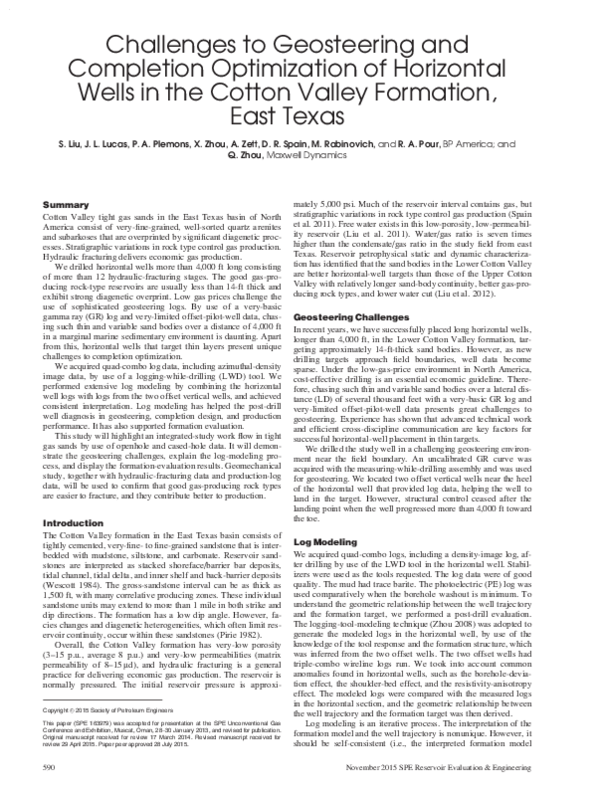 (PDF) Challenges to Geosteering and Completion Optimization of Horizontal Wells in the Cotton ...