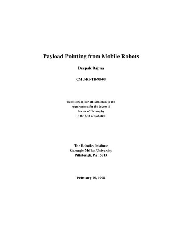 (PDF) Payload pointing from mobile robots