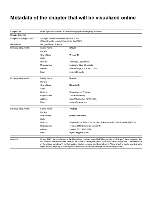 (PDF) Outer Space of Science: A Video Ethnography of Reagency in Ghana