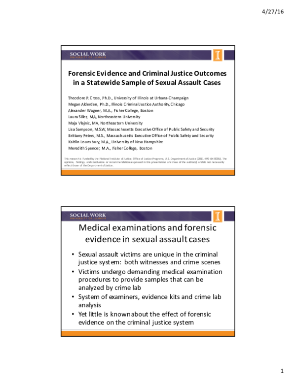 (PDF) Forensic Evidence and Criminal Justice Outcomes in a Statewide ...