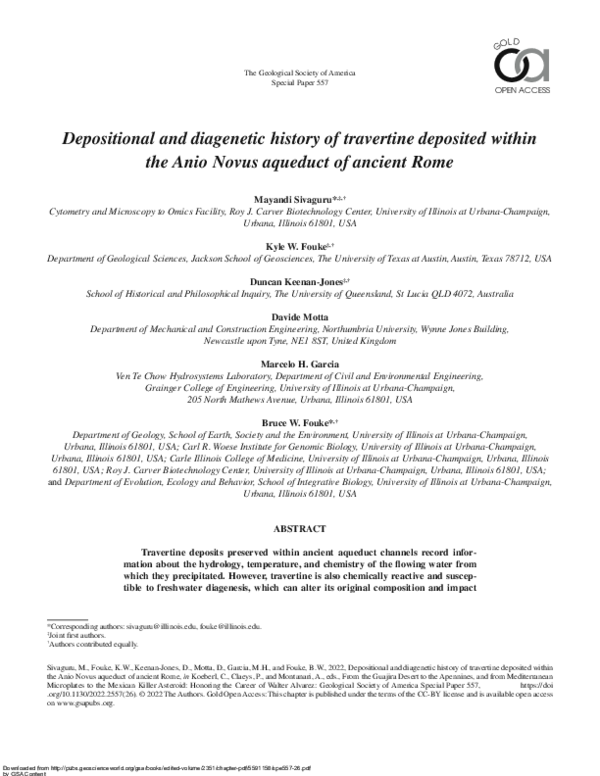 (PDF) Depositional and Diagenetic History of Travertine Deposited ...