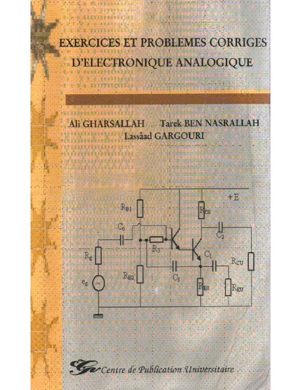 (PDF) Exercices et Problèmes Corrigés d'Electronique Analogique