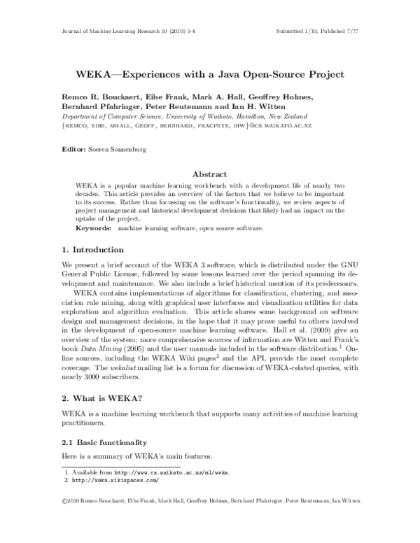 (PDF) Journal of Machine Learning Research 10 (2010) 1-4 Submitted 1/10 ...