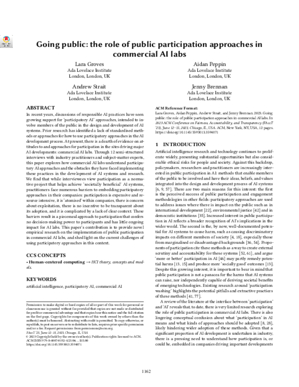 (PDF) Going public: the role of public participation approaches in ...