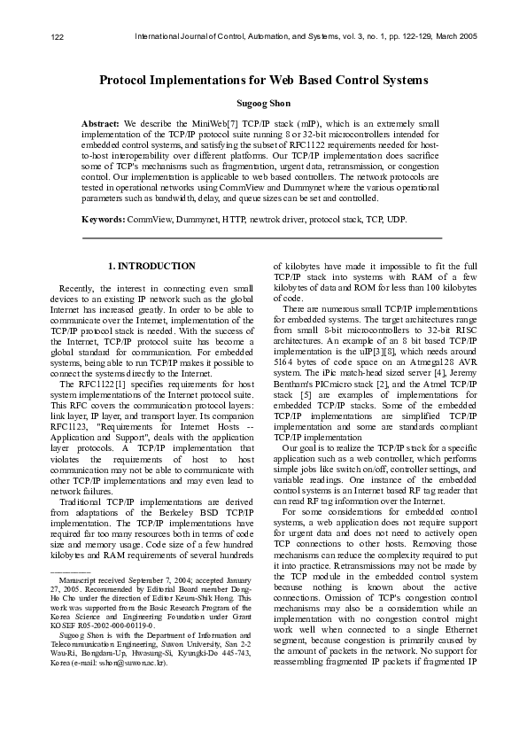 (PDF) Protocol implementations for web based control systems