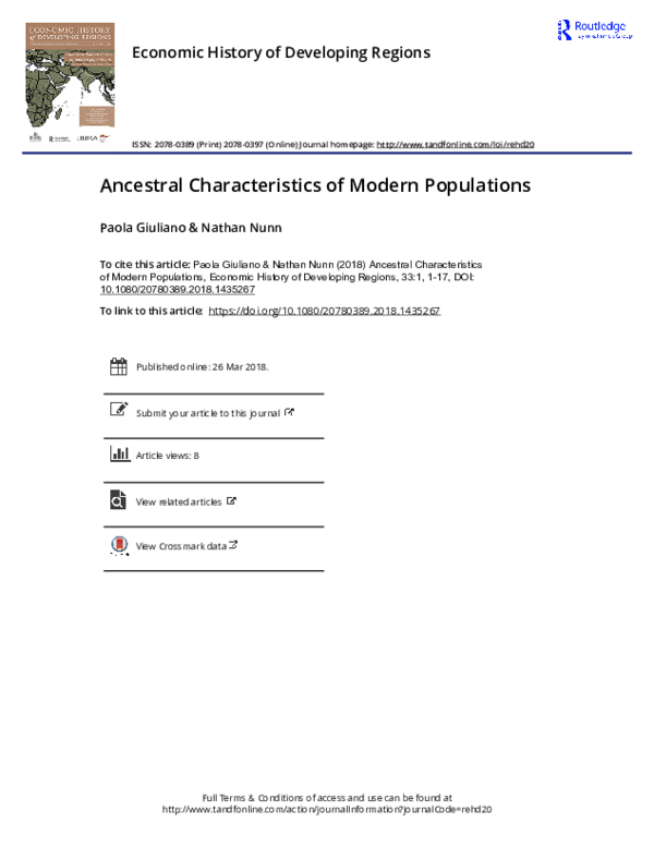 (PDF) Economic History of Developing Regions