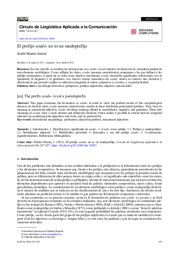 (PDF) El prefijo seudo-no es un seudoprefijo