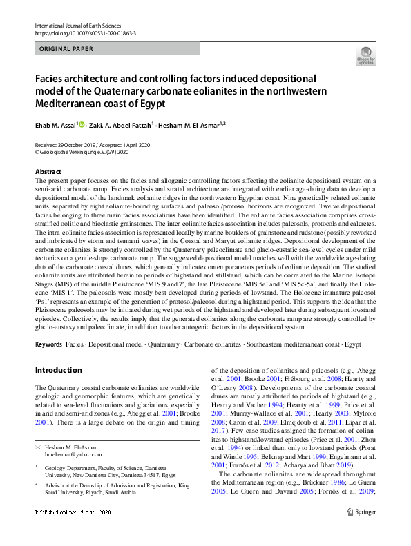 (PDF) Facies architecture and controlling factors induced depositional ...