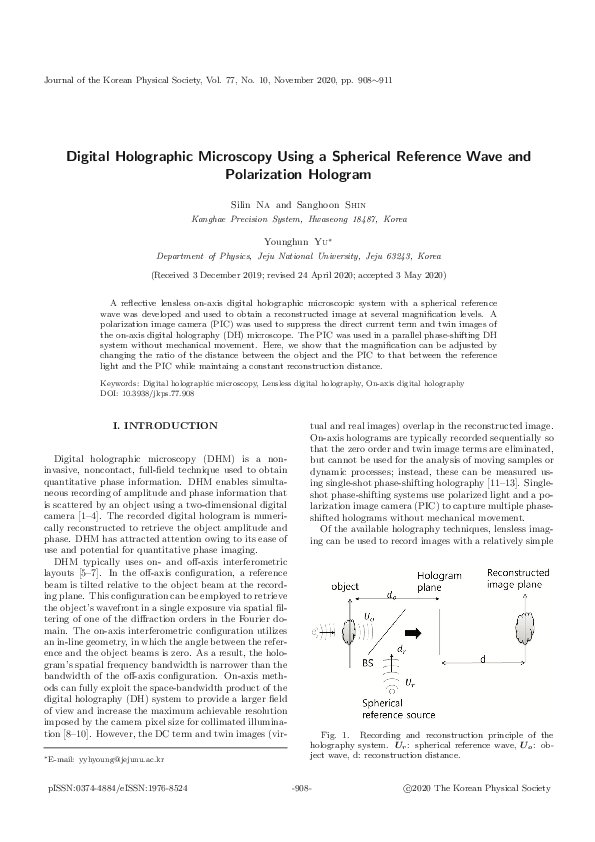 Digital Holographic Microscopy Using a Spherical Reference Wave and ...