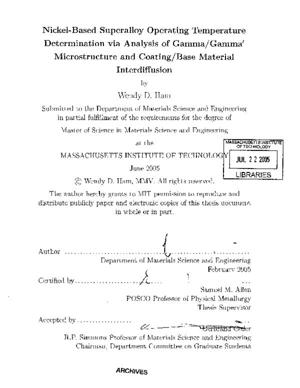 (PDF) Nickel-based superalloy operating temperature determination via analysis of gamma/gamma ...