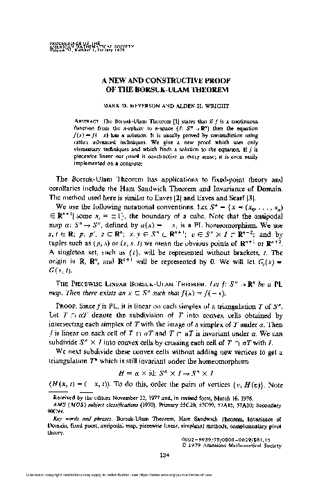 (PDF) A new and constructive proof of the Borsuk-Ulam theorem