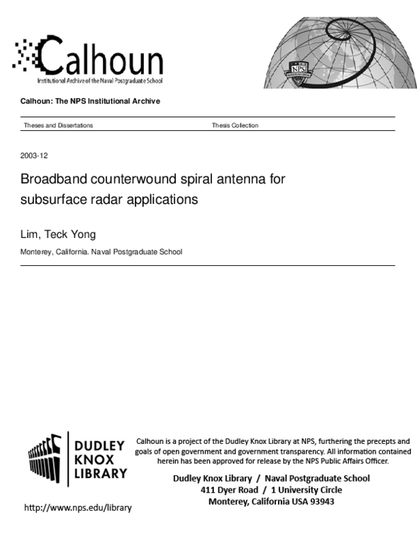 (PDF) Broadband counter-wound spiral antenna for subsurface radar ...