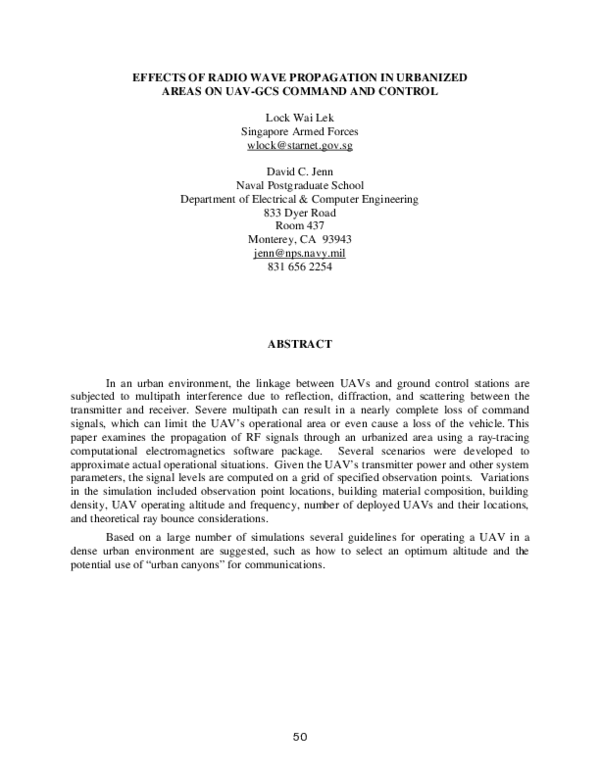 Effects Of Radio Wave Propagation In Urbanized Areas On Uav Gcs Command And Control