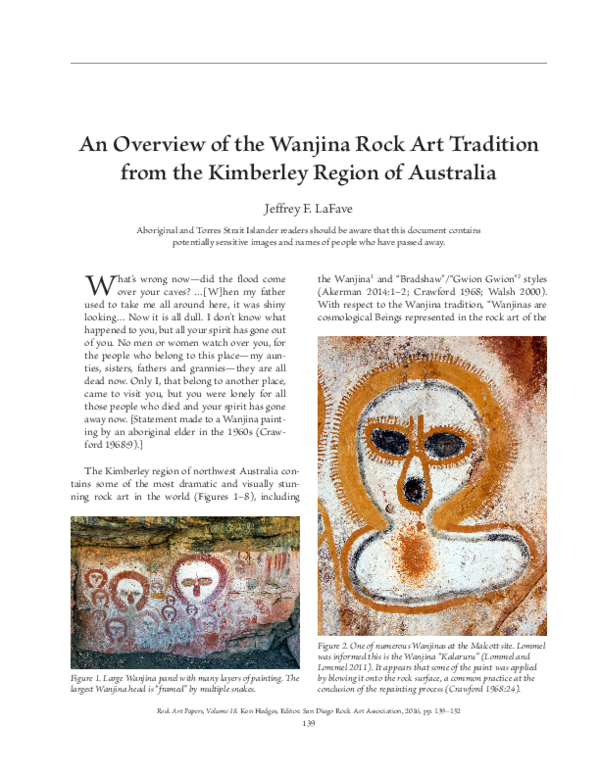 (PDF) An Overview of the Wanjina Rock Art Tradition from the Kimberley ...